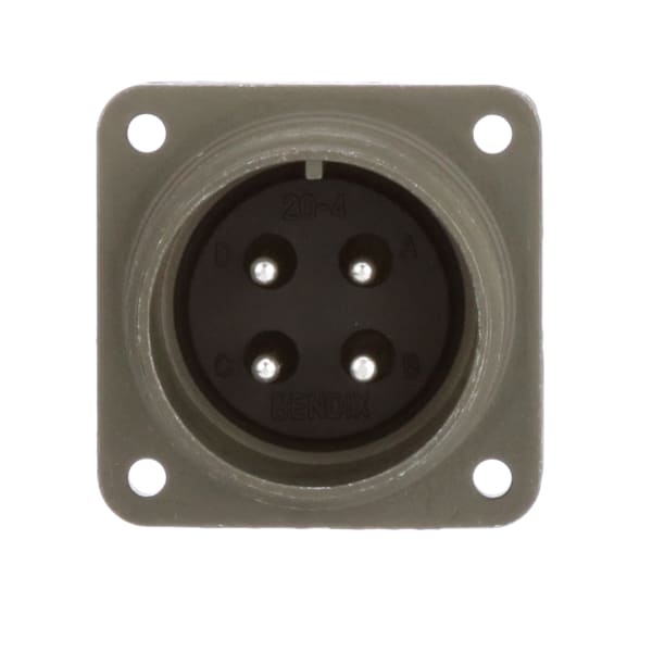 Amphenol Industrial - MS3102A20-4P - Connector box receptacle class a size 20 4 #12 solder pin ...