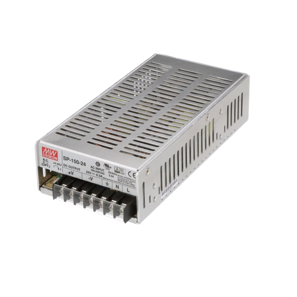 MEAN WELL - SP-150-24 - Power Supply,AC-DC,24V,6.3A,115-264V In,Enclosed,DIN Rail,PFC,151W,SP ...
