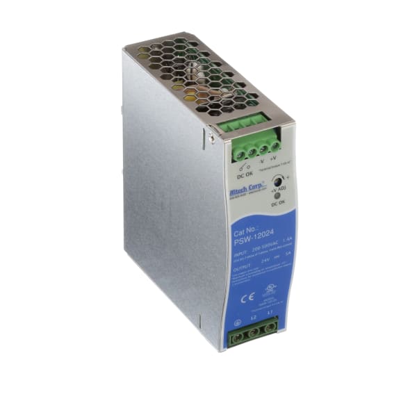 Altech Corp - PSW-12024 - Power Supply,AC-DC,24V,5A,200-550V In,Enclosed,DIN Rail Mount,120W,PSW ...