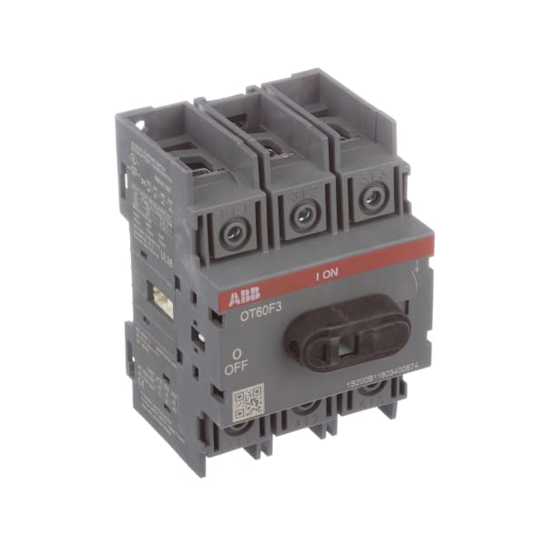 ABB - OT60F3 - Non-Fused Disconnect switch 60A 3 Poles 600VAC, DIN Rail / Panel Mount , UL98 - RS