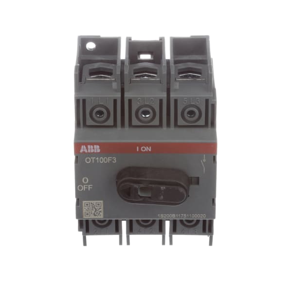 ABB - OT100F3 - Non-Fused Disconnect switch 100A 3 Poles 600VAC, DIN Rail / Panel Mount, UL508 - RS