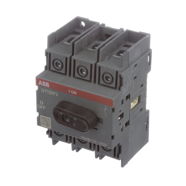 ABB - OT100F3 - Non-Fused Disconnect switch 100A 3 Poles 600VAC, DIN Rail / Panel Mount, UL508 - RS