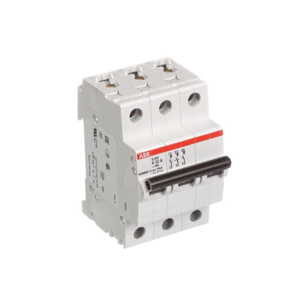 ABB - S203-K32 - Circuit Breaker, Supplementary, K Curve, 3-Pole, 32A, 480Y/277 VAC, UL1077, DIN ...