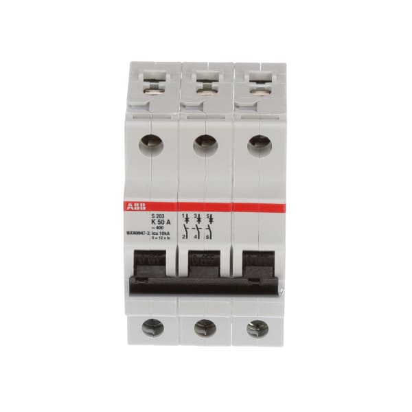 ABB - S203-K50 - Circuit Breaker, Supplementary, K Curve, 3-Pole, 50A, 10kA, 480Y/277 VAC ...