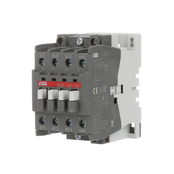 ABB - A26-30-10-81 - Contactor,NEMA,3 Pole,28A,24VAC@60Hz,24VAC@50Hz Coil,DIN Rail/Panel Mount - RS