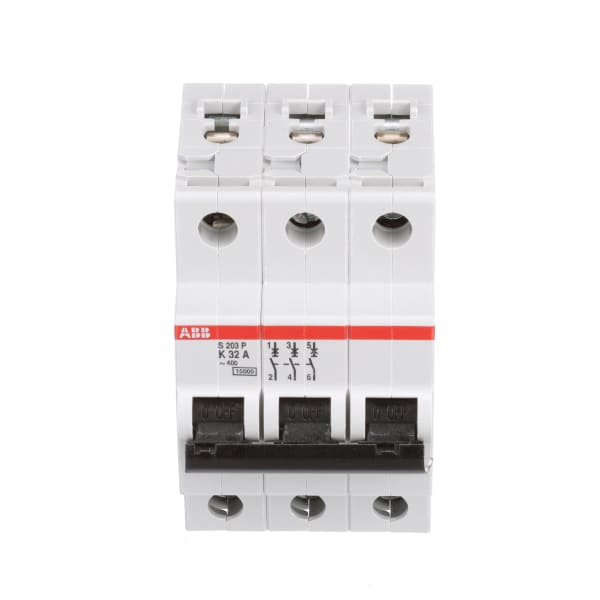 ABB - S203P-K32 - Circuit Breaker, Supplementary, K Curve, 3-Pole, 32A, 10kA, 480Y/277VAC ...