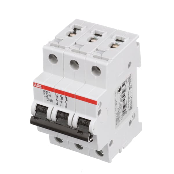 ABB - S203P-K32 - Circuit Breaker, Supplementary, K Curve, 3-Pole, 32A, 10kA, 480Y/277VAC ...