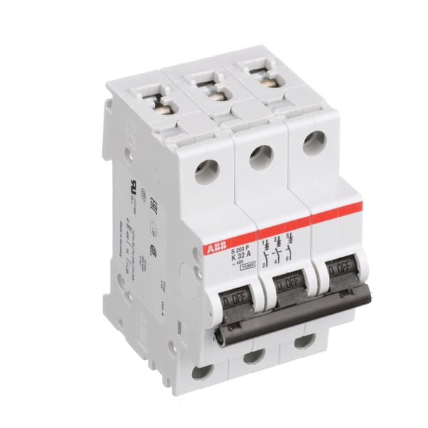 ABB - S203P-K32 - Circuit Breaker, Supplementary, K Curve, 3-Pole, 32A, 10kA, 480Y/277VAC ...