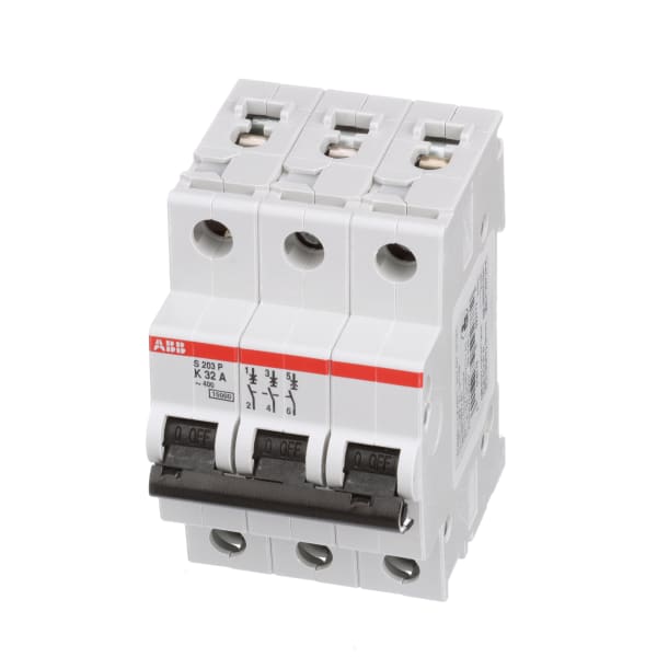 ABB - S203P-K32 - Circuit Breaker, Supplementary, K Curve, 3-Pole, 32A, 10kA, 480Y/277VAC ...