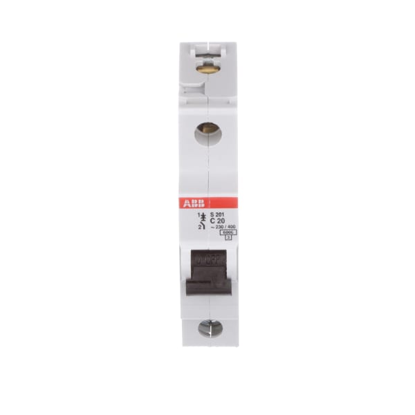 ABB - S201-C20 - Circuit Breaker, Supplementary, C Curve, 1-Pole, 20A, 6kA, 480Y/277VAC, UL1077 - RS