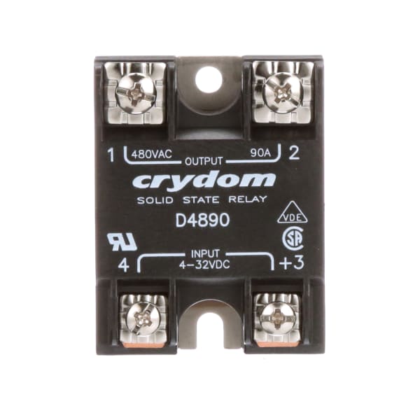 Sensata - Crydom - D4890 - Relay,Solid State,SPST-NO,Cur-Rtg. 90A,Vol-Rtg. 48-480VAC,Ctrl 3 ...