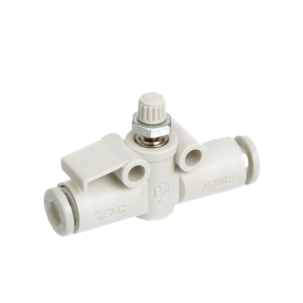 SMC Corporation - AS1002F-04 - Speed Control, In-Line, 4mm Tubing, One-Touch, Knurled Lock Nut - RS