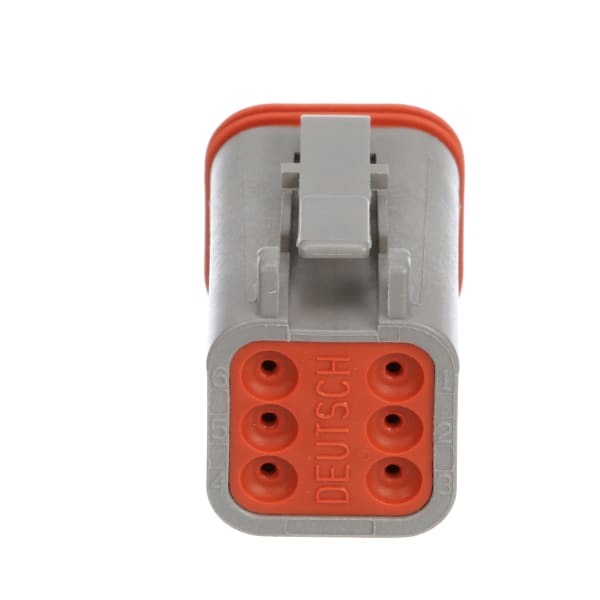 TE Connectivity - DT06-6S - Automotive Rectangular DC Connector Housing, 6 Pin Female Receptacle ...