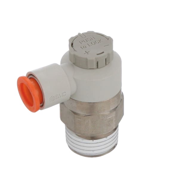 SMC Corporation - AS4201F-N04-11SA - Speed controller, elbow, meter-out, 3/8" one-touch x 1/2 ...