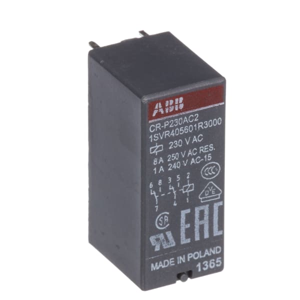 ABB - 1SVR405601R3000 - Interface Relay Module, DPDT, 8A, 230VAC, PCB Terminal, SVR Series - RS