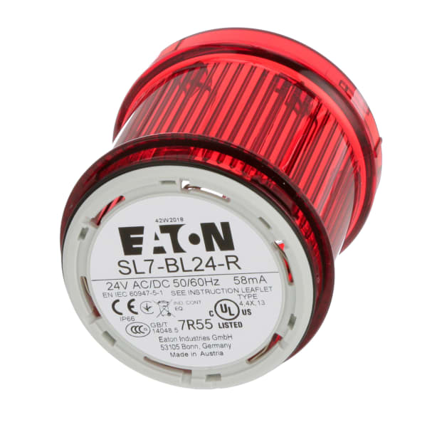 Eaton - Cutler Hammer - SL7-BL24-R - Red Led Beacon, Flashing Light Effect, 73mm Base, 24 V AC ...
