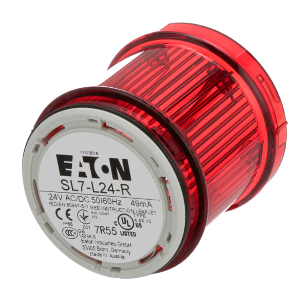 Eaton - Cutler Hammer - SL7-L24-R - Red Led Beacon, Steady Light Effect, 73mm Base, 24 V AC/DC ...