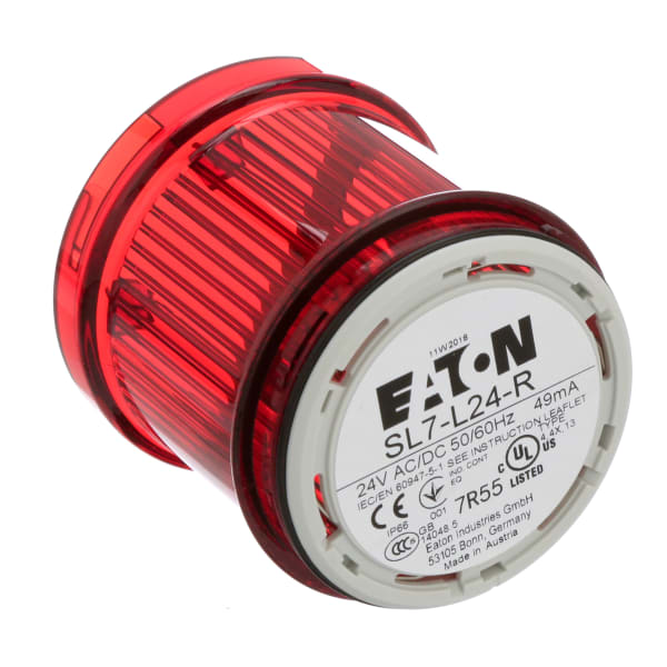 Eaton - Cutler Hammer - SL7-L24-R - Red Led Beacon, Steady Light Effect, 73mm Base, 24 V AC/DC ...