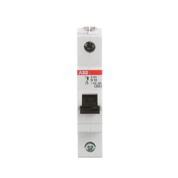 ABB - S201-D10 - Circuit Breaker; 1-P; D Curve; 10A; 6kA; 480Y/277VAC; Handle; Screw Terminals - RS