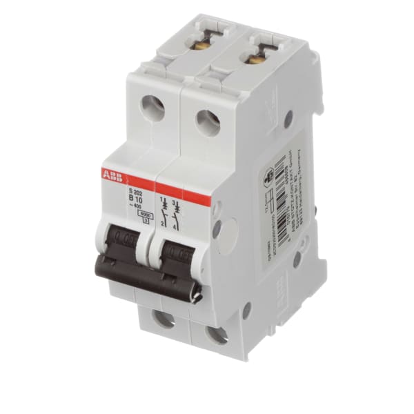 ABB - S202-B10 - Circuit Breaker, 2-Pole, B Curve, 10A, 6kA, 480Y/277VAC, Handle, Screw ...