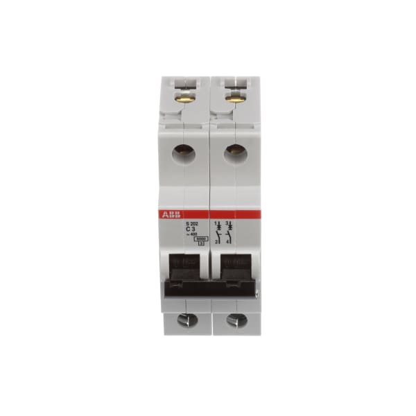 ABB - S202-C3 - Circuit Breaker, 2-Pole, C Curve, 3A, 6kA, 480Y/277VAC, Handle, Screw Terminals - RS