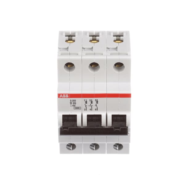 ABB - S203-D20 - Circuit Breaker, 3-Pole, D Curve, 20A, 6kA, 480Y ...