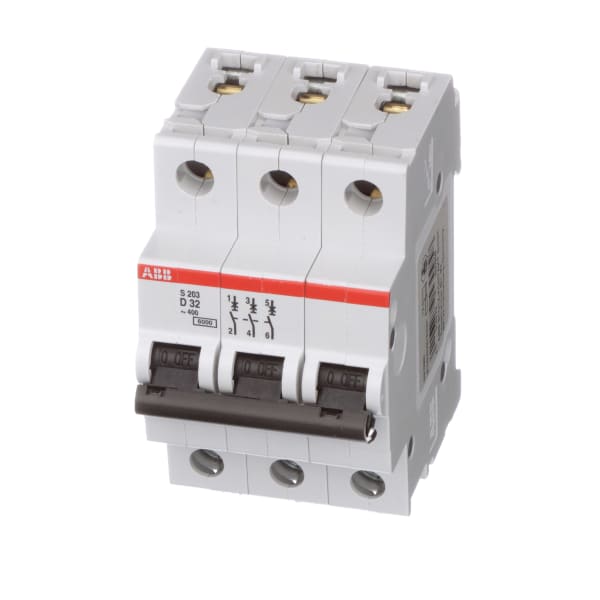 ABB - S203-D32 - Circuit Breaker, 3-Pole, D Curve, 32A, 6kA, 480Y/277VAC, Handle, Screw ...
