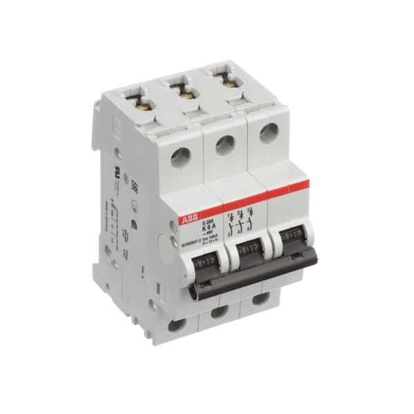 ABB - S203-K6 - Circuit Breaker, 3-Pole, K Curve, 6A, 6kA, 480Y/277VAC, Handle, Screw Termin. - RS