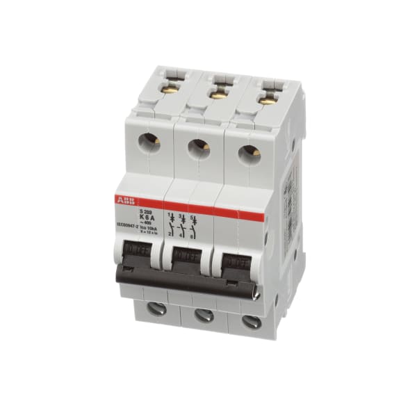 ABB - S203-K6 - Circuit Breaker, 3-Pole, K Curve, 6A, 6kA, 480Y/277VAC, Handle, Screw Termin. - RS