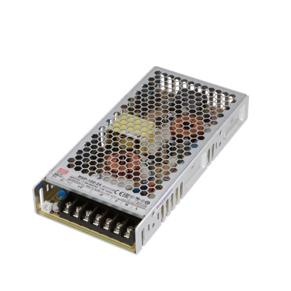 MEAN WELL - RSP-150-24 - Power Supply,AC-DC,24V,6.3A,100-264V In,Enclosed,DIN Rail,PFC,RSP-150 ...