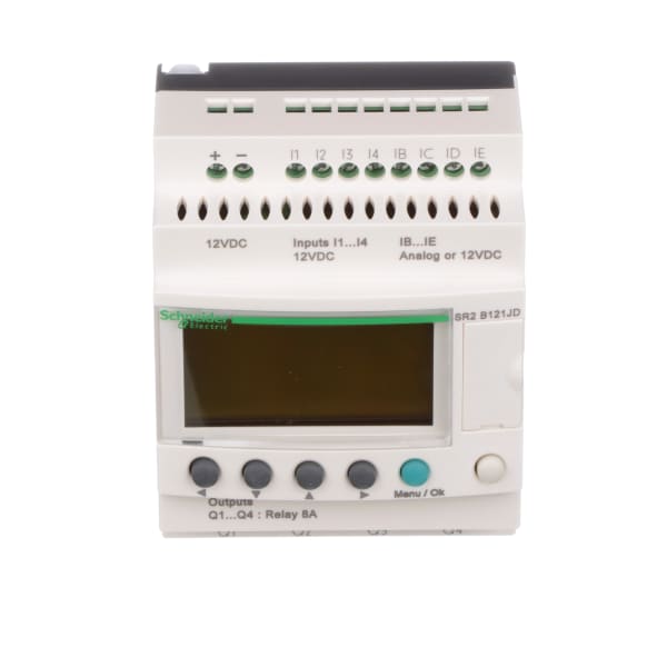 Schneider Electric - SR2B121JD - Compact Smart Relay/Programmable, 12 I/O, 12VDC w/LCD, Zelio ...