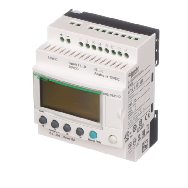 Schneider Electric - SR2B121JD - Compact Smart Relay/Programmable, 12 I/O, 12VDC w/LCD, Zelio ...