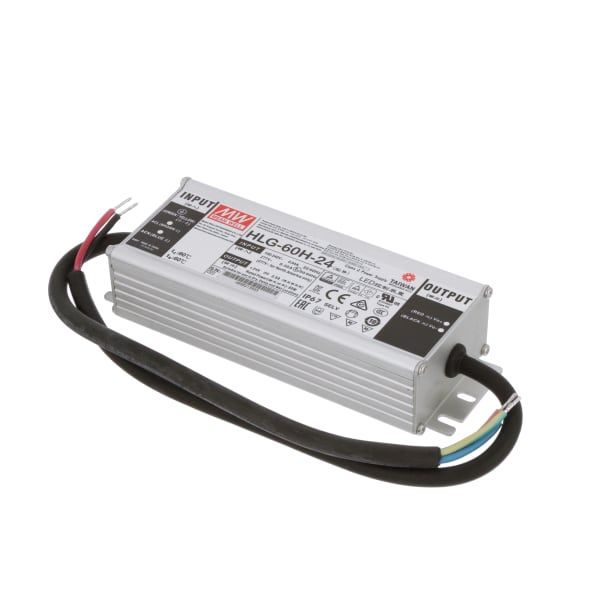 MEAN WELL - HLG-60H-24 - Power Supply,AC-DC,24V,2.5A,100-305V In,Sealed,PFC,LED Driver,HLG-60H ...