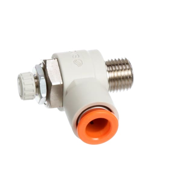 SMC Corporation - AS3201F-N02-11 - Flow Control, 1/4NPT port, for 3/8" tube, meter out, elbow - RS