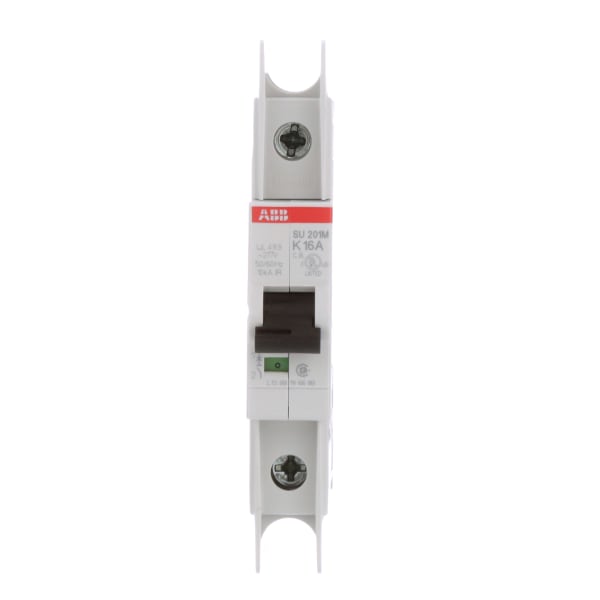 ABB - SU201M-K16 - Miniature Circuit Breaker, 16 Amps, 1 Pole, Interrupt 10 kA, Trip Curve K - RS