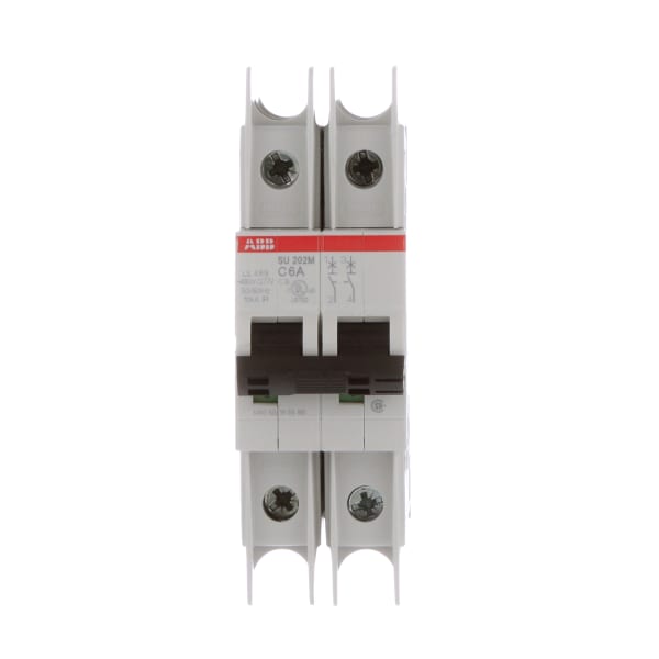 ABB - SU202M-C6 - Miniature Circuit Breaker, Trip Curve C, 6 Amp, 2 Pole, Ul489 - RS