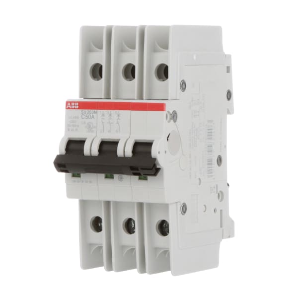 ABB - SU203M-C50 - Miniature Circuit Breaker, Trip Curve C, 50 Amp, 3 Pole, UL489 - RS