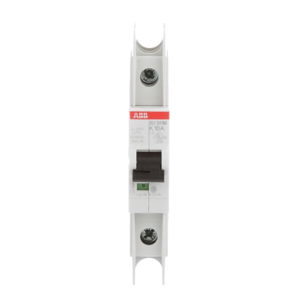 ABB - SU201M-K10 - Miniature Circuit Breaker, Trip Curve K, 10 Amp, 1 Pole, UL489 - RS