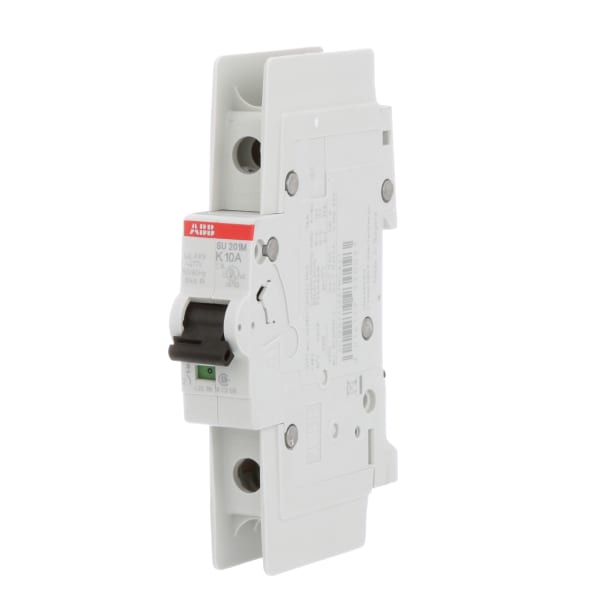 ABB - SU201M-K10 - Miniature Circuit Breaker, Trip Curve K, 10 Amp, 1 Pole, UL489 - RS
