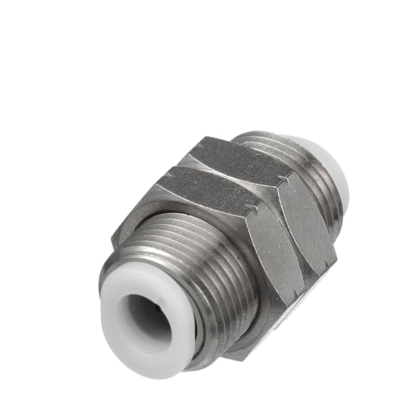 SMC Corporation - KQ2E06-00G1 - Bulkhead Fitting UNION,ST STEEL,FOR 6mm TUBING,OVAL REL - RS
