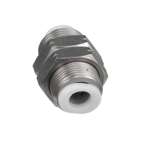 SMC Corporation - KQ2E06-00G1 - Bulkhead Fitting UNION,ST STEEL,FOR 6mm TUBING,OVAL REL - RS
