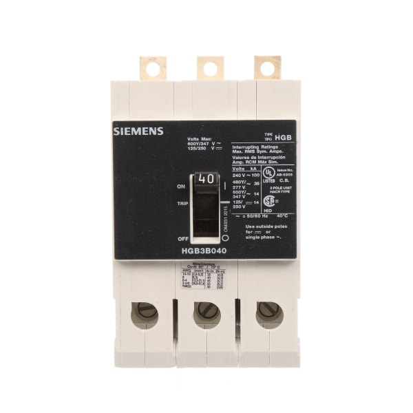 Siemens - HGB3B040B - BRKR HGB 40A 3P 480Y 35K LD LUG - RS