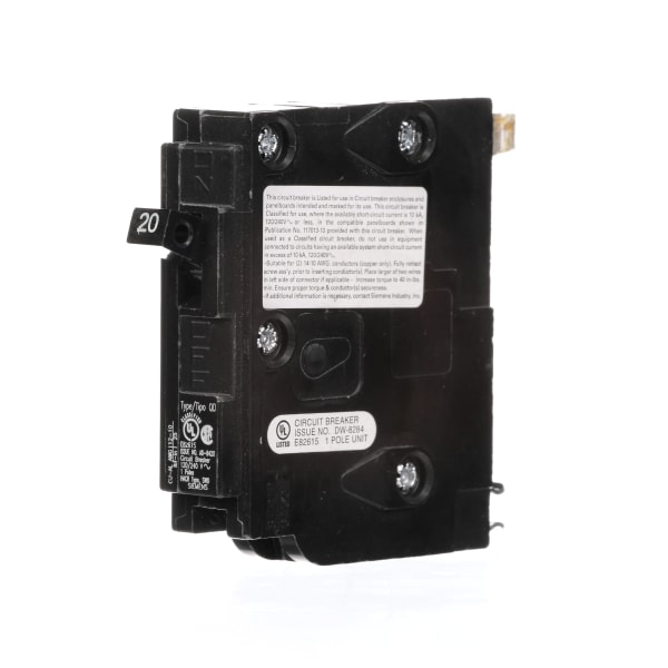Siemens - D120 - BRKR QD 3/4 1P 120V 20A 10K UL CLASS - RS