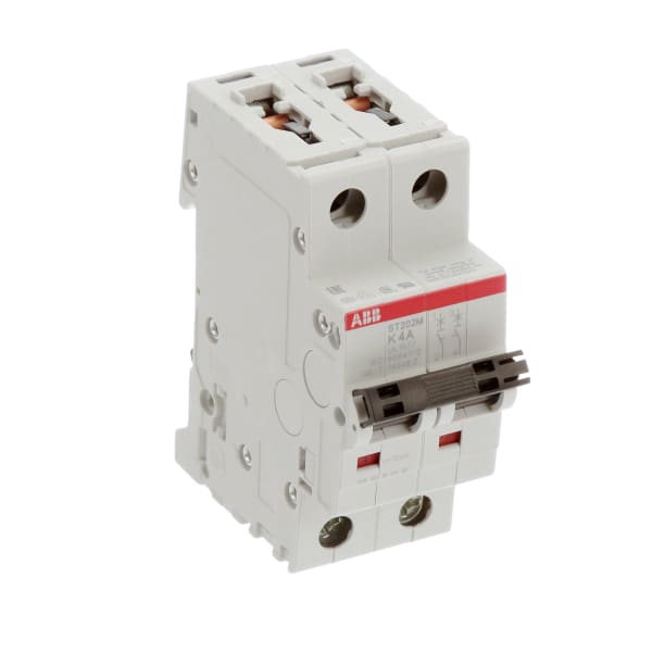 ABB - ST202M-K4 - Circuit Breaker, Miniature, DIN Rail Mount, K Curve, 2 Pole, 4A - RS