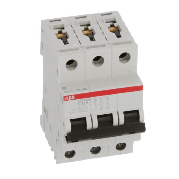 ABB - ST203M-K32 - Circuit Breaker, Miniature, DIN Rail Mount, K Curve, 3 Pole, 32A - RS