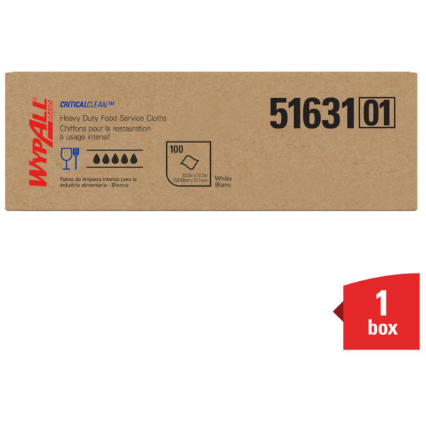 Kimberly-Clark Professional - 51631 - Heavy Duty Foodservice Reusable Cloths, WypAll X70, White ...