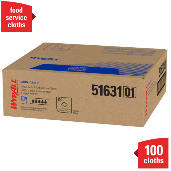 Kimberly-Clark Professional - 51631 - Heavy Duty Foodservice Reusable Cloths, WypAll X70, White ...