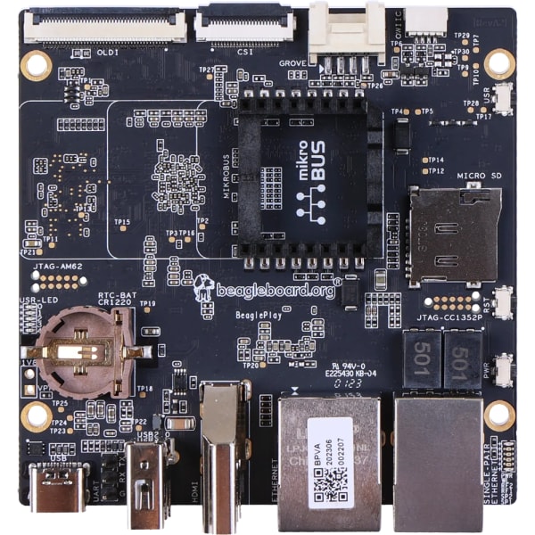 BeagleBoard - 102110762 - BeaglePlay Single Board Computer, AM6254, 2 GB DDR3, 16 GB eMMC, Wi-Fi ...