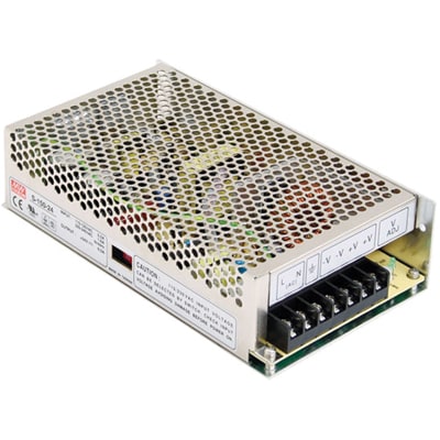 MEAN WELL - S-150-24 - Power Supply,AC-DC,24V,6.5A,88-132/176-264VIn,Enclosed,Pnl Mnt,156W,S-150 ...