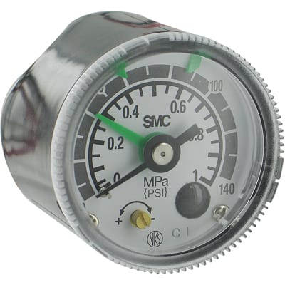 SMC Corporation - GP46-P10-N01M-X30 - Gauge, air pressure, 1MPa/150 psi dual scale, 1/8 inch NPT ...